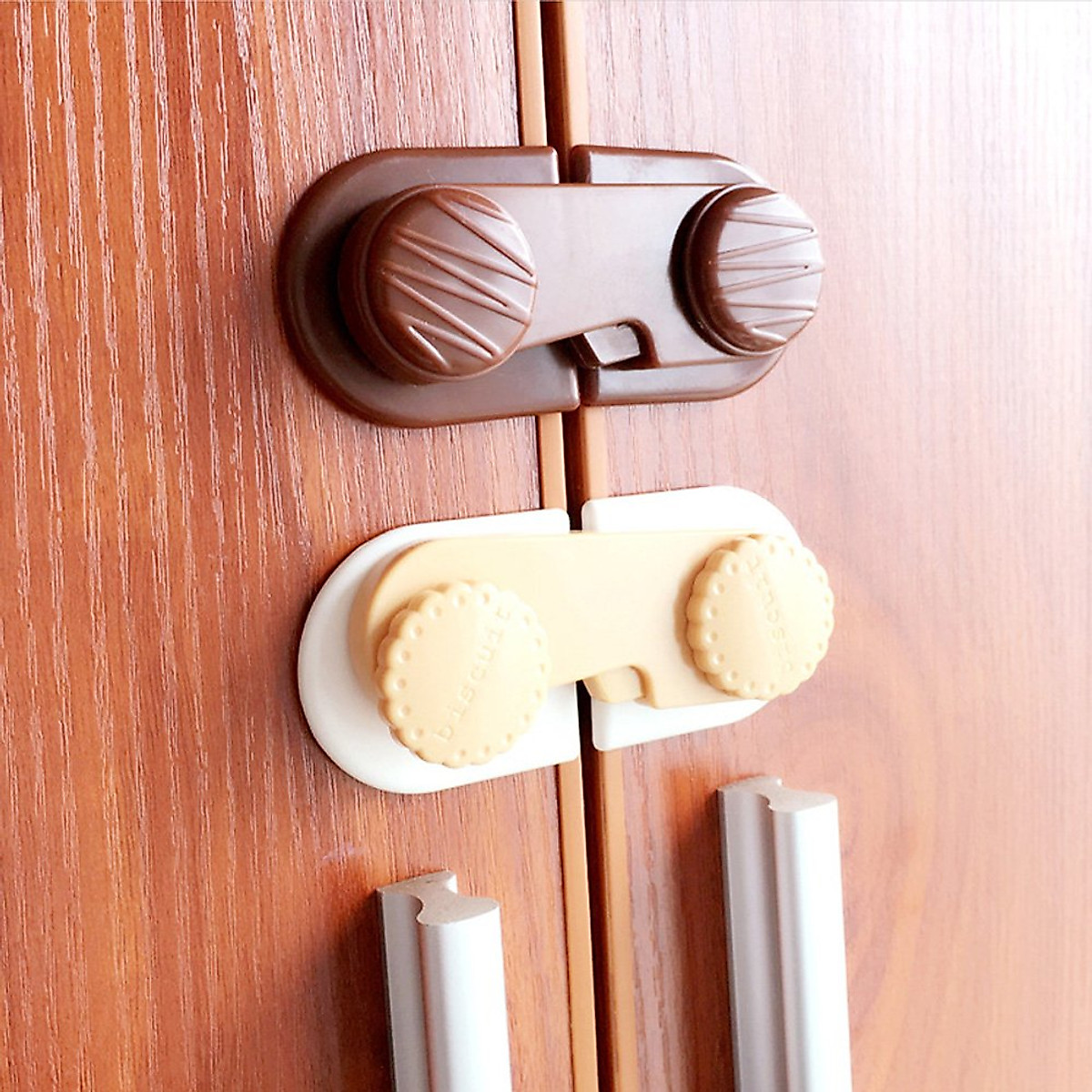 1pcs Child Safety Locks Creative Adhesive Kids Safety Cabinet Fridge Drawer Cupboard Door Lock Latch for Drawer and Cabinet Door No Drilling or Tools(Beige)