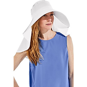 Coolibar UPF 50+ Women's Anastasia Elegant Full Coverage Hat - Sun Protective (One Size- White)