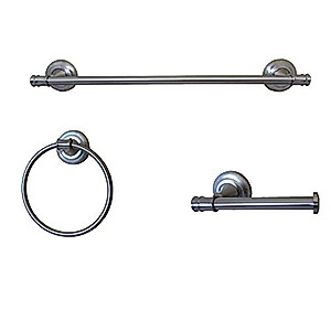 Arista Edgerton Collection 3-Piece Bathroom Hardware Set in Satin Nickel