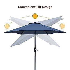 7.5FT Patio Umbrella Outdoor for Garden Umbrella with Push Button Tilt (Navy Blue)