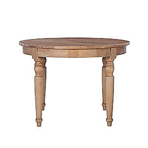 Linon Avalon Wood Round Dining Table in Light Brown