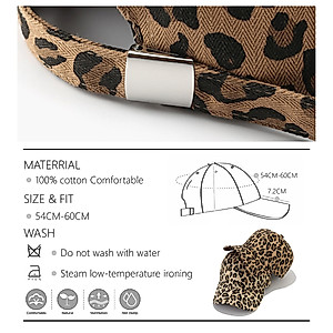 AULPEE Women's Baseball Cap,Low Profile Leopard Print Adjustable Hat,Vintage Baseball Hat (Dark Leopard)