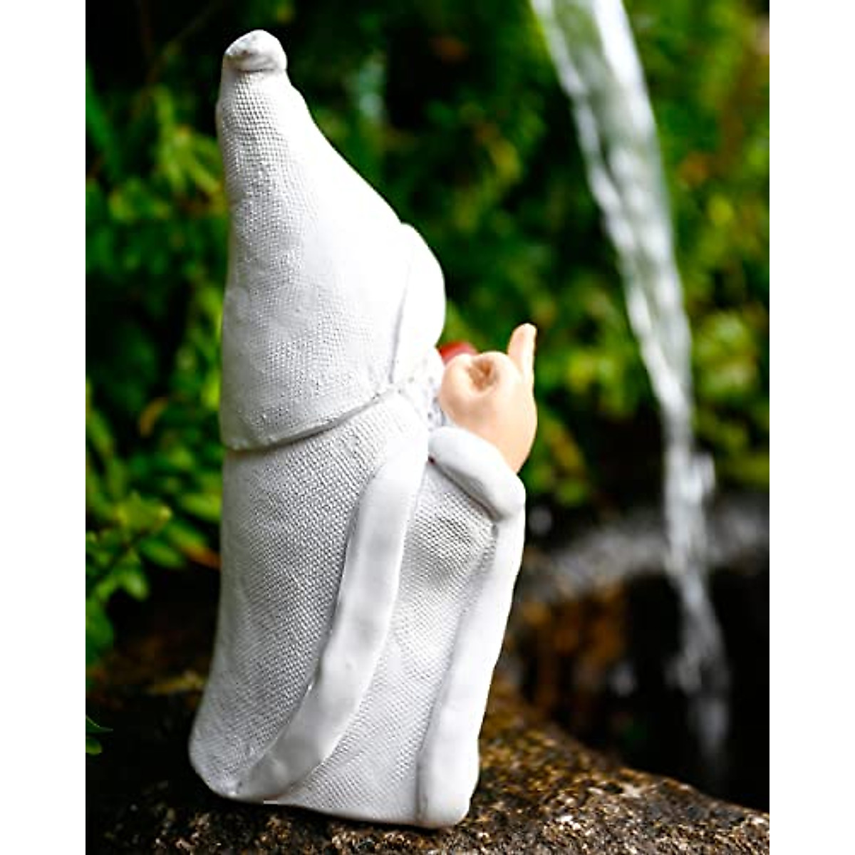 Estefanlo Garden Gnome Statue 5.9Inch Naughty Smoking Wizard Gnome Funny Lawn Resin Figurine Outdoor Statue for Lawn Yard Balcony Porch Patio Home Ornaments Garden Decoration