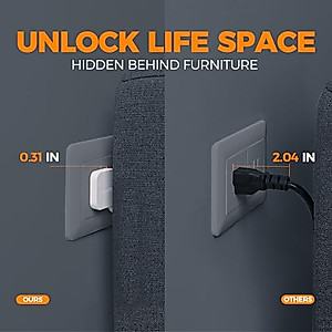 Flat Plug Surge Protector Power Strip, TESSAN 5 ft Ultra Thin Extension Cord with 3 USB Wall Charger(1 USB C Port), 4 Outlets Slim Desk Charging Station for Travel, Office, Dorm Room Essentials