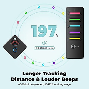 Key Finder, Esky 100dB Wireless Rechargeable RF Remote Finder with 197ft Working Range, 1 Transmitter and 5 Receivers Key Locator for Finding TV Remote, Keys, Pet, Ideal for Elder and Forgetful People