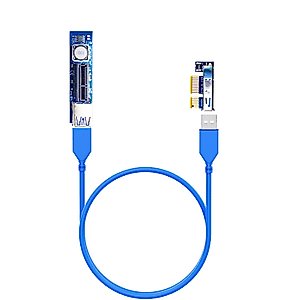GLOTRENDS UEX101 600mm PCIe 3.0 X1 Riser Cable for PCIe WiFi Card, M.2 PCIe Card, Firewire Card, USB PCIe Card, Sound Card, etc