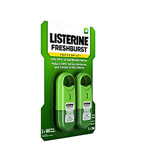 Listerine Freshburst Pocketmist Fresh Breath Mist, Non-Aerosol Sugar-Free Oral Care Spray For Bad Breath, 7.7 mL, 2 Pack