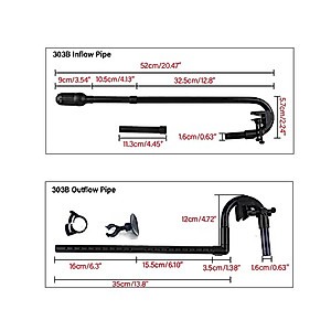 Mysanil Aquarium Canister Filter Inlet Outlet, Fish Tank Filter Tube Aquarium External Canister Filter Water Inflow Outflow Tube for HW302B/303B