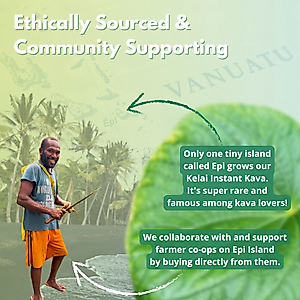 Instant Kava Tea Powder Kelai - Volcano Island’s Secret - 12+ Servings - Noble Kava Juice from Epi Island Vanuatu - Stress Release & Mood Support - Non-Habit Forming - Easy Mix 30:1 Concentrate