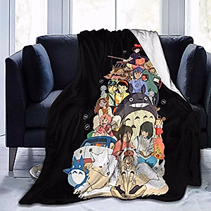 S-tudio Gh-ibli Super Soft Lightweight Microfiber Fuzzy Plush Throw Blanket 60"x50"