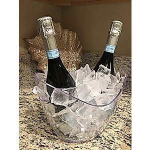 Yesland Ice Bucket, Clear Acrylic 3.5 Liter Storage Tub, Beer Bucket Beverage Chiller Bin for 2 Wine, Champagne Bottles, Beer Bottles