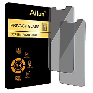 Ailun Privacy Screen Protector for iPhone 14 Plus/iPhone 13 Pro Max [6.7 Inch Display] 2 Pack Anti Spy Private Tempered Glass[2 Pack]