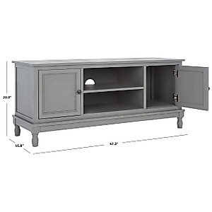 SAFAVIEH Home Collection Ryder Distressed Grey 2-Door 1-Shelf Entertainment Media Stand up to 55" Flatscreen TV