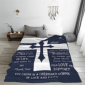 BLOOM SOMEWHERE to My Godfather from Godchild Christian Gifts for Godfather Proposal Gift for Easter Day Thanksgiving Day ChristmasBed Flannel Fleece Plush Blankets,50x60in