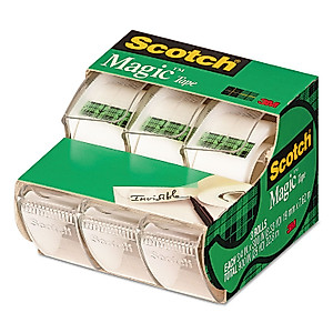 Scotch Brand Learning Resources MMM3105 Magic Tape 3/4 Inch X 300 Inches 3 ea, Translucent (55)