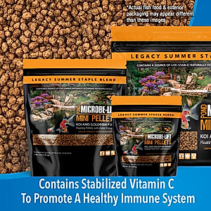 MICROBE-LIFT MLLMPSM Mini Floating Fish Food Pellets for Ponds, Water Gardens, and Fountains, for Small Live Goldfish and Koi, 12 Ounces
