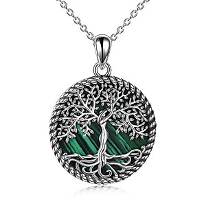 ONEFINITY Malachite Tree of Life Necklace Sterling Silver Malachite Tree of Life Pendant Jewelry for Women Gifts
