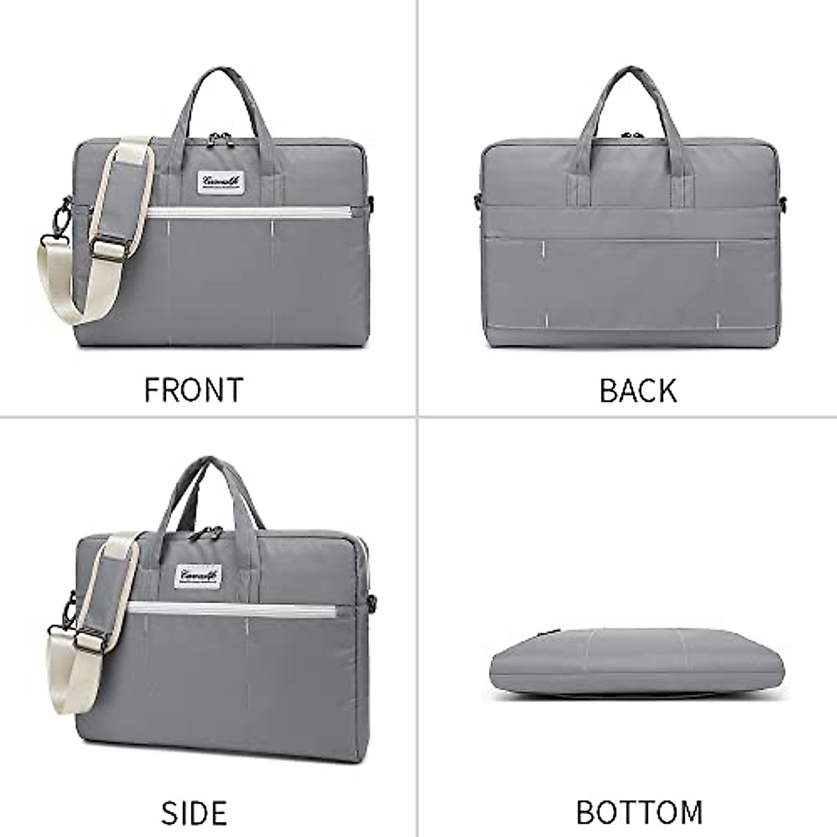canvaslife Pattern 15 inch Canvas Waterproof Laptop Shoulder Messenger Bag for 14 inch to15.6 inch Laptop 15 Laptop Case (grey)
