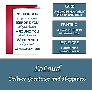 LoLoud 2024 Graduation Card, Inspirational Congratulation Card for High School College Graduation, Congrats Grad Dark Blue