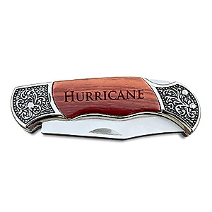 Krezy Case Engraved Pocket Knife, Brown Engraved Customized Pocket Knife, Folding Knife, Personalized Engraved Pocket Knife With Wooden Box