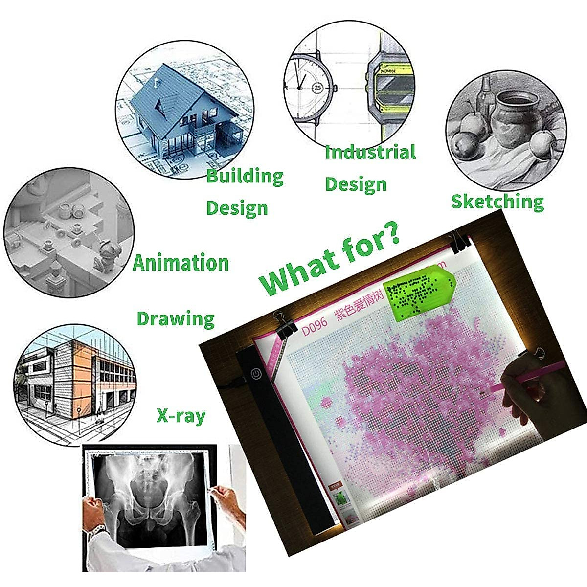 Portable A4 Tracing LED Board Light Box, Ultra-Thin Dimmable USB Cable Powered Artcraft Trace Light Pad Copy Boxes for Artists Tattoo Drawing, Sketching Tracer, Animation, X-ray