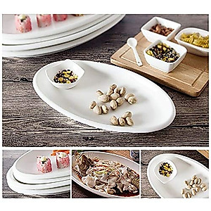 Foraineam Set of 3 Sizes Porcelain Oval Serving Platters White Dinner Plates Serving Dishes for Party, Dessert, Sushi, Fish