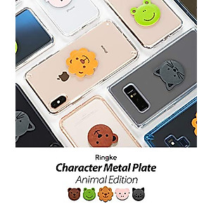Ringke Magnetic Character Metal Plate Kit - Animal Edition (5 Pack, 1 Each) with 3M Adhesive Pad Compatible with Magnet Phone Car Mount Holder for Smartphone, iPad, Tablet, and Other Devices