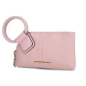 MKF Collection Simone Clutch-Wristlet Handbag For Women by Mia k - Pink - Vegan Leather