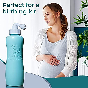 Happy Bottom Portable Bidet | Leak Free Handheld Travel Bidet and Peri Bottle with Angled Nozzle Sprayer | 400 ml Capacity | with Travel Bag