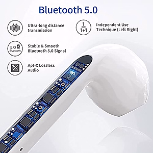 Wireless Earbuds, Bluetooth 5.0 Earbud Earphones Wireless Bluetooth with Charging case, Ear Bud & in-Ear Headphones IPX6 Waterproof, Wireless Ear Buds with Mic Auto Pairing for iPhone/Samsung/Android