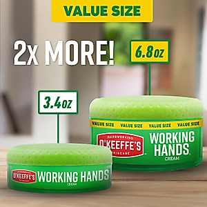 O'Keeffe's Working Hands Hand Cream, For Extremely Dry, Cracked Hands, 6.8 oz Jar (Value Size, Pack of 1)