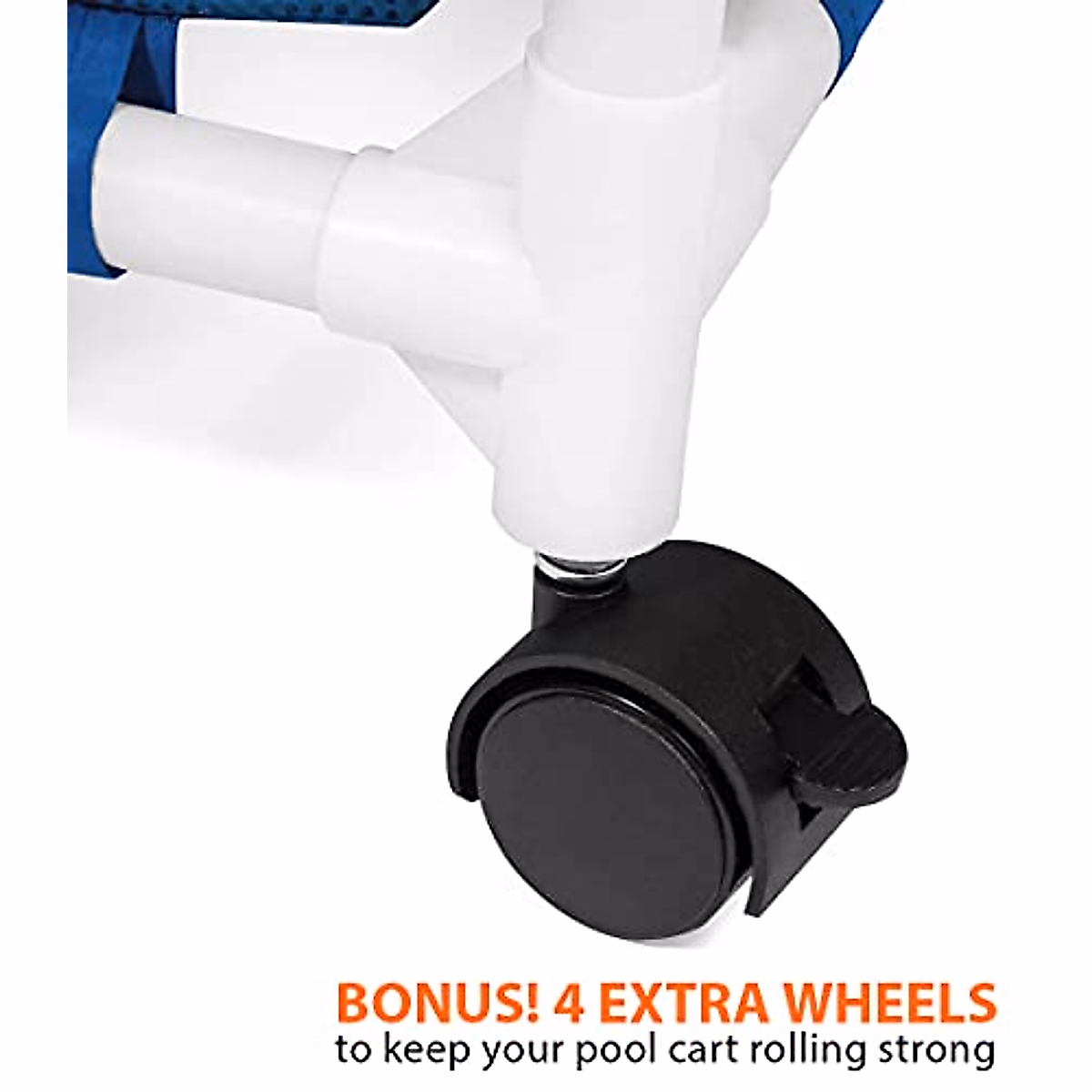 KITLIFE Pool Storage Bin – Rolling Poolside Mesh Container for Toys – Waterproof, UV Resistant Outdoor Organizer Box with Bonus Mesh Bag, Medium Size 36 x 36 x 24", Bonus Mesh Bag Included Blue