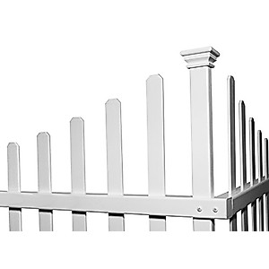 Zippity Outdoor Products ZP19007 No Dig Vinyl Corner Picket Unassembled Accent Fence, 42" x 30", White