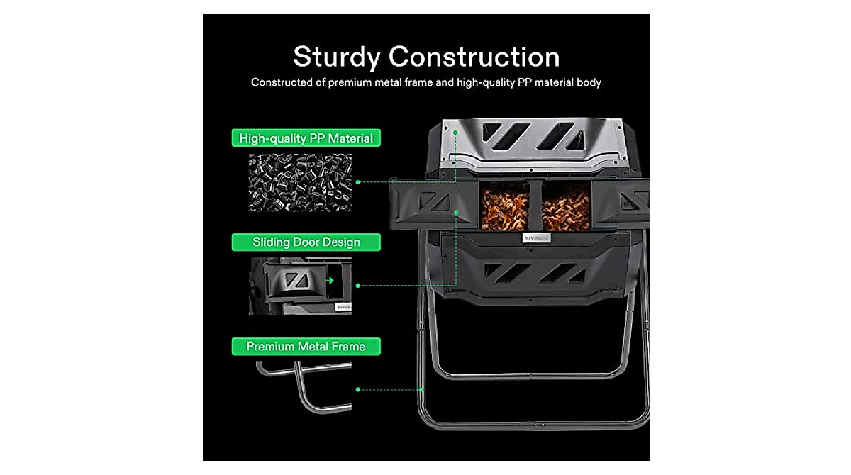 VIVOSUN Dual Chamber Compost Bin & Pressure Sprayer
