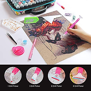 Kuangben Diamond Painting Accessories With70 Slots(30Cylinder+40Square Tube) Resin Diamond Painting Drill Pen,Stainless Steel Tweezer,Ceramic Precision Pen etc. Accessories Kits (Multicolor Butterfly)