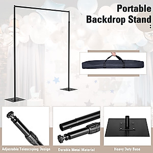 Lonseng Backdrop Stand Heavy Duty, Pipe and Drape Backdrop Stand Kit, 10ft x 10ft Wedding Backdrop Stand, Adjustable Backdrop Stand, Background Backdrop Stand for Wedding Party Events Photo Booth
