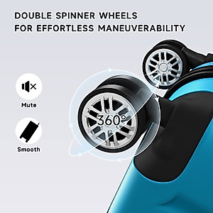 Strenforce Luggage Sets 3 Piece ABS Clearance Luggage Lightweight Suitcase Sets with Spinner Wheels TSA Lock,Lake Blue,3 Piece Set (20/24/28)