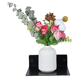 RealPlus Metal Floating Shelf, 6.5" x 6.2" Floating Book Shelves Wall Mounted, Suitable for Kids Room Office Study Room Kitchen, Balck (Pack of 4)