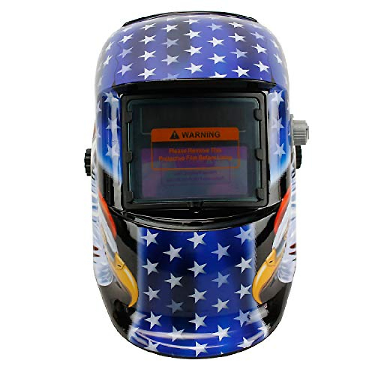 Geelife Solar Powered Welding Helmet Auto Darkening Hood with Adjustable Shade Range 4/9-13 for Mig Tig Arc Welder Mask (Blue Eagle)