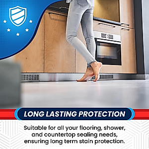 Clean-eez Grout Sealer - Protect Your Floors and Showers from Stains - Natural Stone Safe - Water and Oil Shield - Large 32 oz Bottle