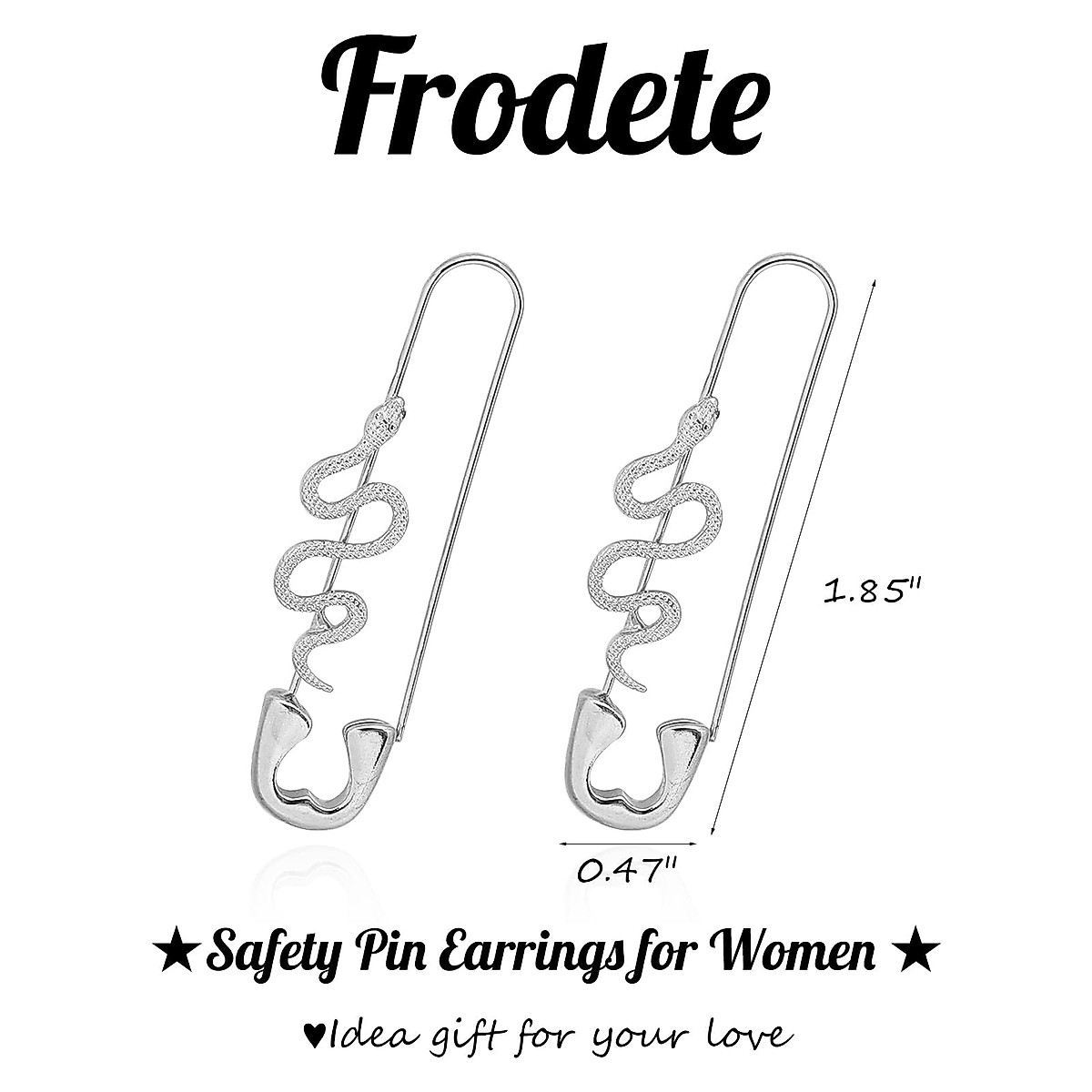 Snake Earrings for Women Gold Safety Pin Hoop Earrings Paper Clip Hoop Earrings for Women(A:Silver)