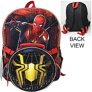 Fast Forward Spiderman "Movie" 16" Backpack with shaped Lunch Bag