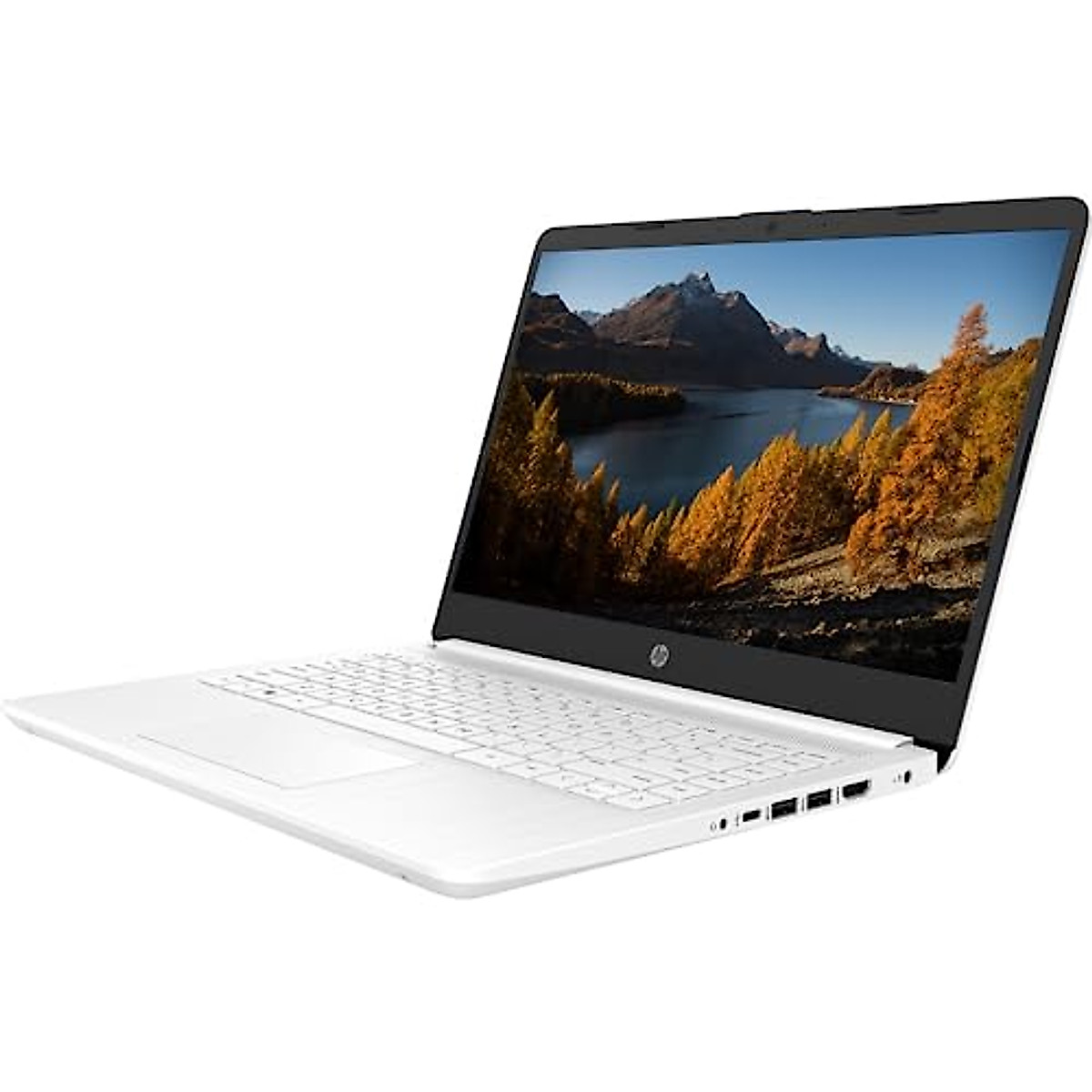 HP Portable Laptop, Student and Business, 14" HD Display, Intel Quad-Core N4120, 16GB DDR4 RAM, 64GB eMMC, 1 Year Office 365, Webcam, SD Card Reader, HDMI, Wi-Fi, Windows 11 Home, White, KKE Mousepad