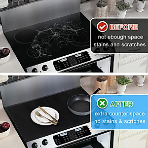 Stove Top Covers for Electric Stove Thick Natural Rubber Glass Stove Top Cover Prevents Scratching Heat Resistant Flat Top Oven Cover