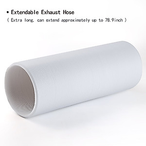 Zealor 5 Inch Exhaust Hose Counter-Clockwise Threads for Portable Air Conditioner, 78 Inch Length
