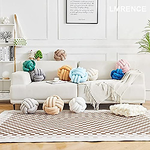 LMRENCE Soft Knot Ball Decorative Pillow，Circle Throw Pillows Aesthetic (Green，Medium，10.6inches) for Bed，Cushion Home Plush Handmade Pillow for Bedroom Sofa Chair Children Play Knot Ball Toys