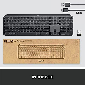 Logitech MX Keys Wireless Illuminated Keyboard, Quiet Perfect-Stroke Keys, Logi Bolt Technology, Bluetooth, Rechargeable, Globally Certified, Windows/Mac/Chrome/Linux - Graphite