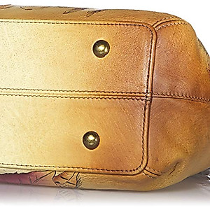 Anna by Anuschka womens Leather Medium Satchel Bag, Rustic Bouquet, One Size US