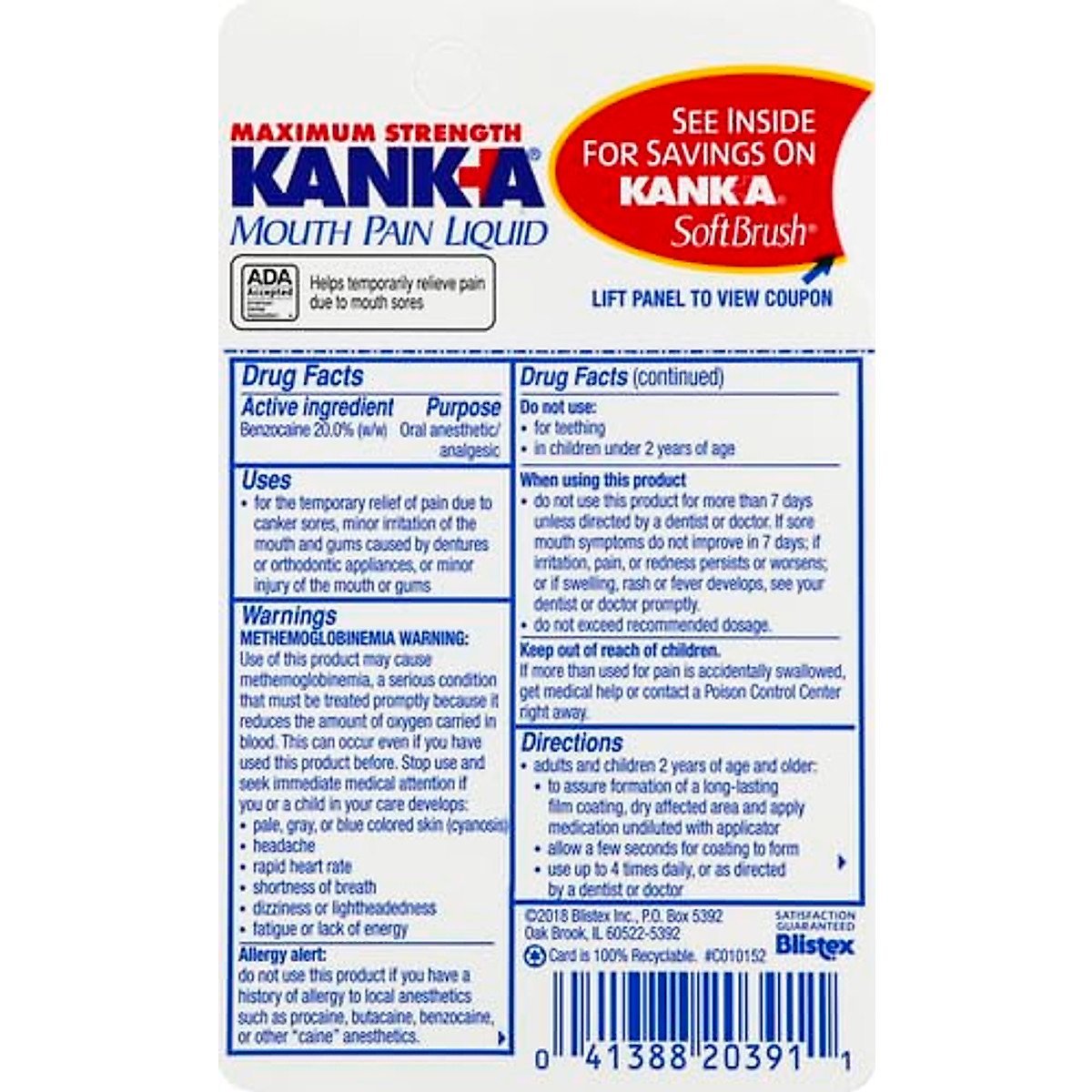 Blistex Kanka Mouth Pain Liquid, Professional Strength , 0.33 oz