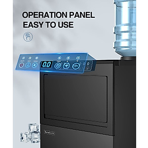 Commercial Ice Maker, SodaPer 110V Automatic Ice Making Machine Stainless Steel 180 lbs/24H, Storage Capacity 55 lbs, Freestanding Ice Maker Machine for Office/Restaurant/Bar/Coffee…